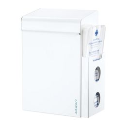 AIR-WOLF Hygieneabfallbeh&auml;lter mit Beutelspender, Volumen 8 l, BxHxT 220 x 342 x 153 mm, Edelstahl wei&szlig;