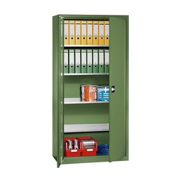 eurokraft pro Flügeltürschrank aus Stahlblech, HxBxT 1950 x 950 x 500 mm, 4 Fachböden, resedagrün RAL 6011
