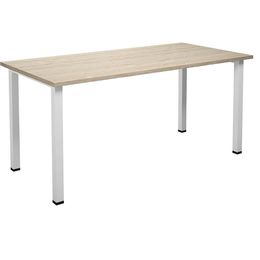 Mehrzwecktisch DUO-U, gerade Platte, Tiefe 800 mm, Breite 1600 mm, Eiche, weiß kaiserkraft
