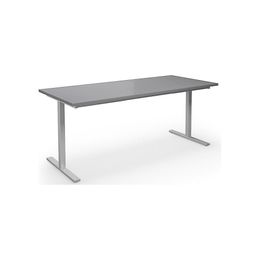 Mehrzwecktisch DUO-T, gerade Platte, HxT 740 x 800 mm, Breite 1800 mm, lichtgrau, silber kaiserkraft
