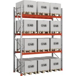 Palettenregal, verzinkt/orange, HxBxT 4000 x 2930 x 1100 mm, Fachlast 1650 kg, Grundregal kaiserkraft