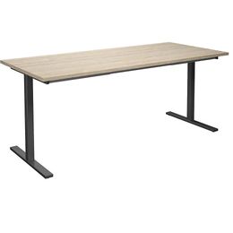 Mehrzwecktisch DUO-T, gerade Platte, HxT 740 x 800 mm, Breite 1800 mm, Eiche, schwarz kaiserkraft