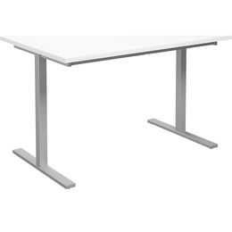 Mehrzwecktisch DUO-T, gerade Platte, HxT 740 x 800 mm, Breite 1200 mm, weiß, silber kaiserkraft