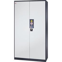 ASECOS Chemikalienschrank, T&uuml;r geschlossen, 3 Fachb&ouml;den, lichtgrau