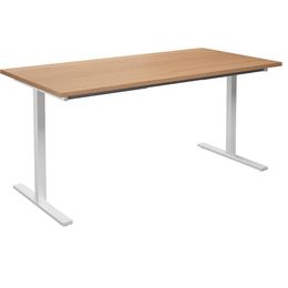 Mehrzwecktisch DUO-T, gerade Platte, HxT 740 x 800 mm, Breite 1600 mm, Buche, weiß kaiserkraft