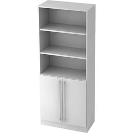 Regalschrank, 2 Fachb&ouml;den offen, 1 Fachboden hinter T&uuml;ren, wei&szlig; kaiserkraft
