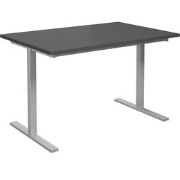 Mehrzwecktisch DUO-T, gerade Platte, HxT 740 x 800 mm, Breite 1200 mm, dunkelgrau, silber kaiserkraft