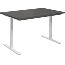 Mehrzwecktisch DUO-T, gerade Platte, HxT 740 x 800 mm, Breite 1200 mm, dunkelgrau, weiß kaiserkraft