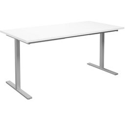 Mehrzwecktisch DUO-T, gerade Platte, HxT 740 x 800 mm, Breite 1600 mm, weiß, silber kaiserkraft
