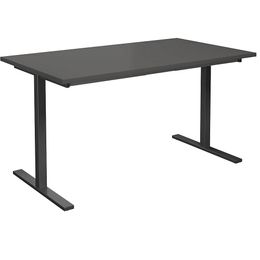 Mehrzwecktisch DUO-T, gerade Platte, HxT 740 x 800 mm, Breite 1400 mm, dunkelgrau, schwarz kaiserkraft