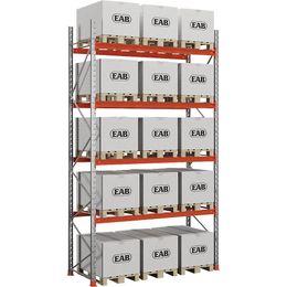 Palettenregal, verzinkt/orange, HxBxT 5000 x 2930 x 1100 mm, Fachlast 2250 kg, Grundregal kaiserkraft