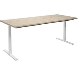 Mehrzwecktisch DUO-T, gerade Platte, HxT 740 x 800 mm, Breite 1800 mm, Eiche, weiß kaiserkraft