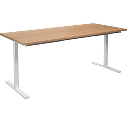 Mehrzwecktisch DUO-T, gerade Platte, HxT 740 x 800 mm, Breite 1800 mm, Buche, weiß kaiserkraft