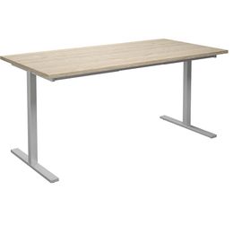 Mehrzwecktisch DUO-T, gerade Platte, HxT 740 x 800 mm, Breite 1600 mm, Eiche, silber kaiserkraft
