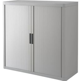 PAPERFLOW Rollladenschrank easyOffice®, 2 Fachböden, Höhe 1040 mm, grau / grau / Griffe anthrazit