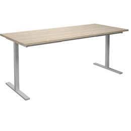 Mehrzwecktisch DUO-T, gerade Platte, HxT 740 x 800 mm, Breite 1800 mm, Eiche, silber kaiserkraft