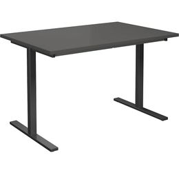 Mehrzwecktisch DUO-T, gerade Platte, HxT 740 x 800 mm, Breite 1200 mm, dunkelgrau, schwarz kaiserkraft