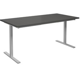 Mehrzwecktisch DUO-T, gerade Platte, HxT 740 x 800 mm, Breite 1600 mm, dunkelgrau, silber kaiserkraft