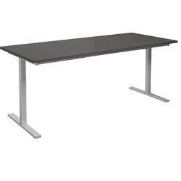 Mehrzwecktisch DUO-T, gerade Platte, HxT 740 x 800 mm, Breite 1800 mm, dunkelgrau, silber kaiserkraft