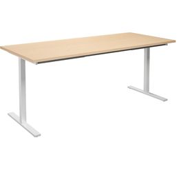 Mehrzwecktisch DUO-T, gerade Platte, HxT 740 x 800 mm, Breite 1800 mm, Birke, weiß kaiserkraft