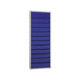 EICHNER Planungstafel, mit 10 Schienen, zweireihig, HxBxT 1280 x 554 x 74 mm, blau