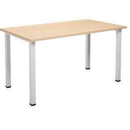 Mehrzwecktisch DUO-U, gerade Platte, Tiefe 800 mm, Breite 1400 mm, Birke, Birke kaiserkraft