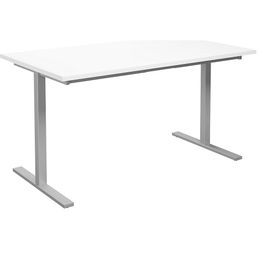 Mehrzwecktisch DUO-T, gerade Platte, HxT 740 x 800 mm, Breite 1400 mm, weiß, silber kaiserkraft