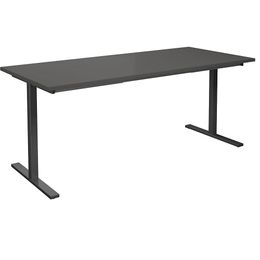Mehrzwecktisch DUO-T, gerade Platte, HxT 740 x 800 mm, Breite 1800 mm, dunkelgrau, schwarz kaiserkraft