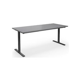 Mehrzwecktisch DUO-T, gerade Platte, HxT 740 x 800 mm, Breite 1800 mm, lichtgrau, schwarz kaiserkraft