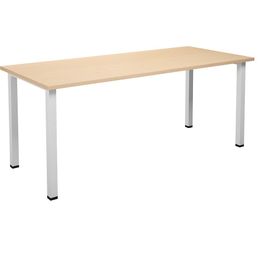 Mehrzwecktisch DUO-U, gerade Platte, Tiefe 800 mm, Breite 1800 mm, Birke, Birke kaiserkraft