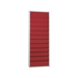 EICHNER Planungstafel, mit 10 Schienen, zweireihig, HxBxT 1280 x 554 x 74 mm, rot