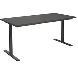 Mehrzwecktisch DUO-T, gerade Platte, HxT 740 x 800 mm, Breite 1600 mm, dunkelgrau, schwarz kaiserkraft