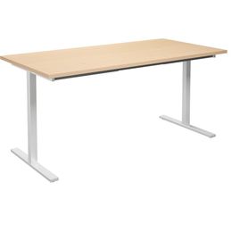 Mehrzwecktisch DUO-T, gerade Platte, HxT 740 x 800 mm, Breite 1600 mm, Birke, weiß kaiserkraft