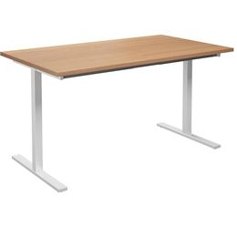 Mehrzwecktisch DUO-T, gerade Platte, HxT 740 x 800 mm, Breite 1400 mm, Buche, weiß kaiserkraft