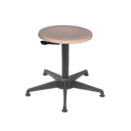 Arbeitshocker mit Gasfeder-H&ouml;henverstellung, F&uuml;nffu&szlig;-Stahlrohrgestell mit Bodengleitern, Sitz aus Buchenschichtholz kaiserkraft