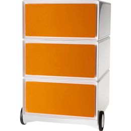 easyBox Rollcontainer easyBox®, 3 Schubladen, weiß / orange