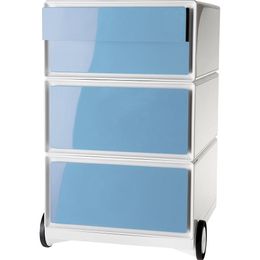 easyBox Rollcontainer easyBox®, 2 Schubladen, 2 Schübe flach, weiß / blau