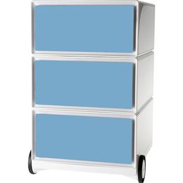 easyBox Rollcontainer easyBox®, 3 Schubladen, weiß / blau