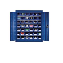 eurokraft pro Materialschrank mit Lagerk&auml;sten, H&ouml;he 780 mm, 6 Fachb&ouml;den, enzianblau