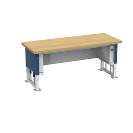 Schwerlasttisch, elektrisch h&ouml;henverstellbar, Plattenbreite 2030 mm, Fl&auml;chentraglast 1000 kg, enzianblau RAL 5010 kaiserkraft
