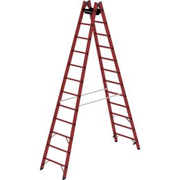 MUNK Vollkunststoffleiter, komplett aus GFK, 2 x 12 Sprossen