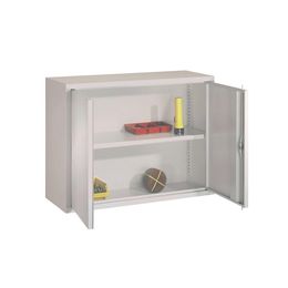 Pavoy H&auml;ngeschrank, H&ouml;he 600 mm, mit Vollblecht&uuml;r/en, Breite 800 mm, glatte R&uuml;ckwand, grau
