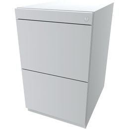 Bisley Standcontainer Note™, mit 2 Hängeregistraturen, Höhe 698 - 731 mm, ohne Top, verkehrsweiß