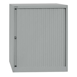 Bisley Euro-Rollladenschrank, Breite 800 mm, 2 Fachb&ouml;den, silber