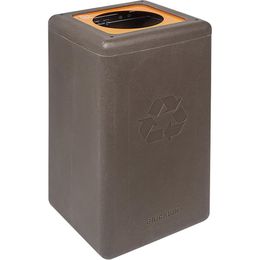 Wertstoffsammler BrickBin aus Kaffeesatz, Inhalt 65 l, braun, Deckel orange kaiserkraft