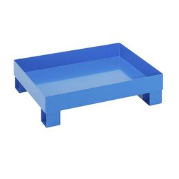 eurokraft basic Auffangwanne f&uuml;r 60 l, LxBxH 800 x 900 x 220 mm, ohne Zulassung, blau pulverbeschichtet, ohne Gitterrost