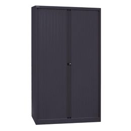 Bisley Euro-Rollladenschrank, Breite 1200 mm, 4 Fachböden, schwarz