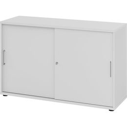 VERA-ZWO - Schiebet&uuml;renschrank, HxBxT 748 x 1200 x 400 mm, 2 Ordnerh&ouml;hen, lichtgrau kaiserkraft