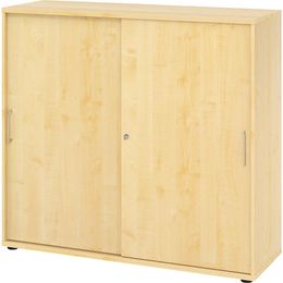 VERA-ZWO - Schiebet&uuml;renschrank, HxBxT 1100 x 1200 x 400 mm, 3 Ordnerh&ouml;hen, Ahorn-Dekor kaiserkraft