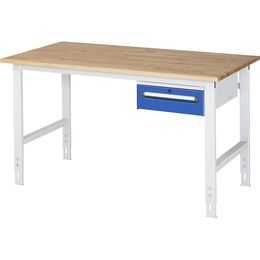 Arbeitstisch mit Schubladenschrank, Unterbau-Container mit 1 Schublade 150 mm, BxT 1500 x 800 mm, B-Platte, Stärke 25 mm kaiserkraft